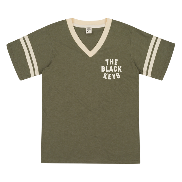 Army Green NRNF Vneck Ringer Tee – The Black Keys